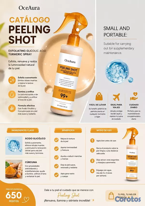 Corotos | Spray exfoliante de curcuma