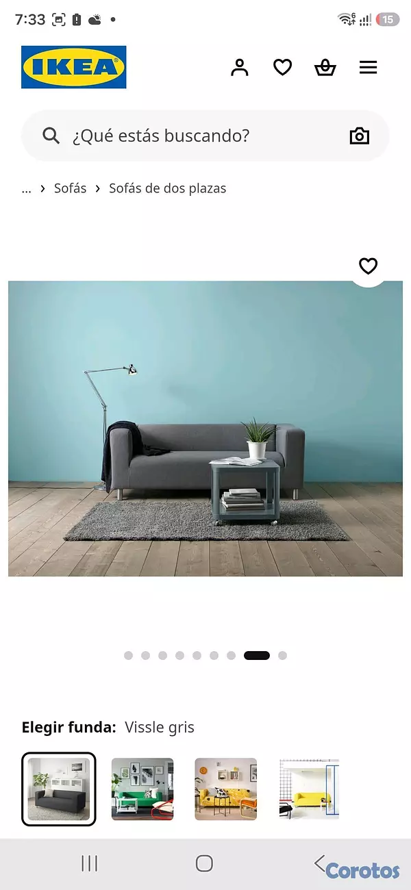 Corotos | Sofa Klippan, color gris - Ikea - como nuevo