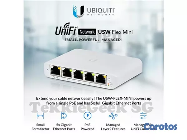 Corotos | SWITCH 5 PUERTOS UBIQUITI FLEX MINI, LAYER 2 ADMINISTRABLE ...