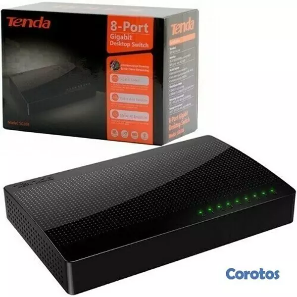 Corotos | SWITCH 8 PUERTOS Gigabit TENDA SG108, NO ADMINISTRABLE, 10 ...