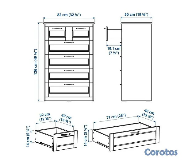 Corotos | Muebles de 6 gavetas